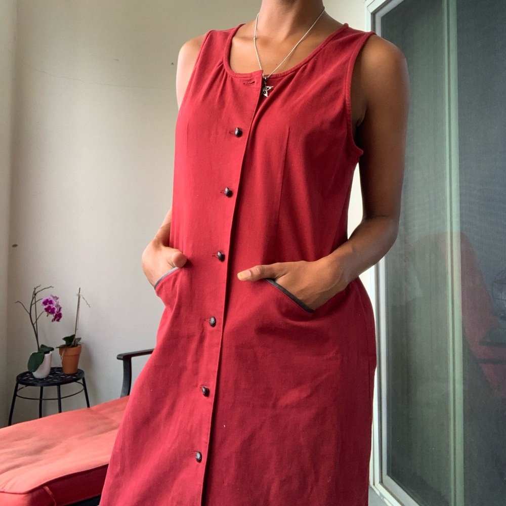 Brick Red Vintage Dress - Gem
